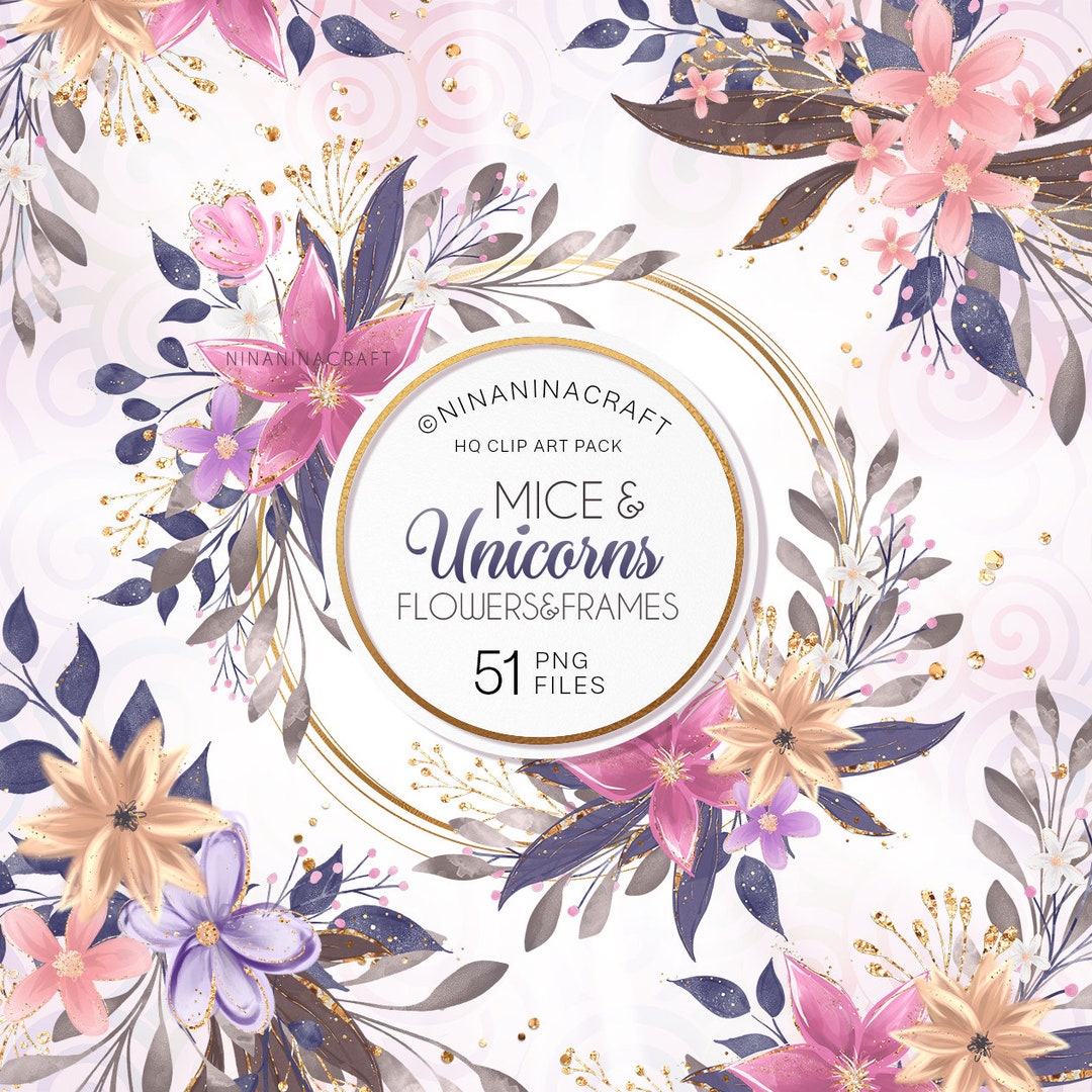 Flowers and Frames Clip Art Pack, Floral Arrangments Clipart by ...