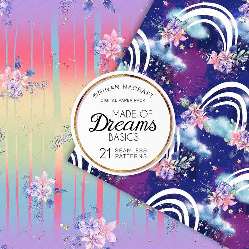 Cute Rainbow Digital Papers Unicorn Inspired Seamless - Etsy