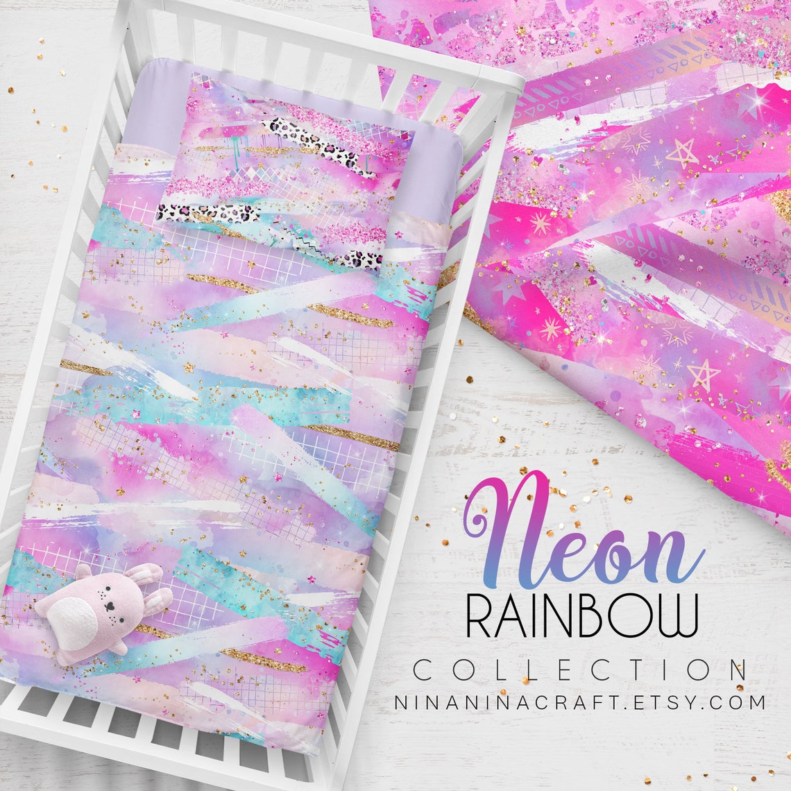 Abstract Neon Rainbow Digital Papers by Ninaninacraft | Etsy
