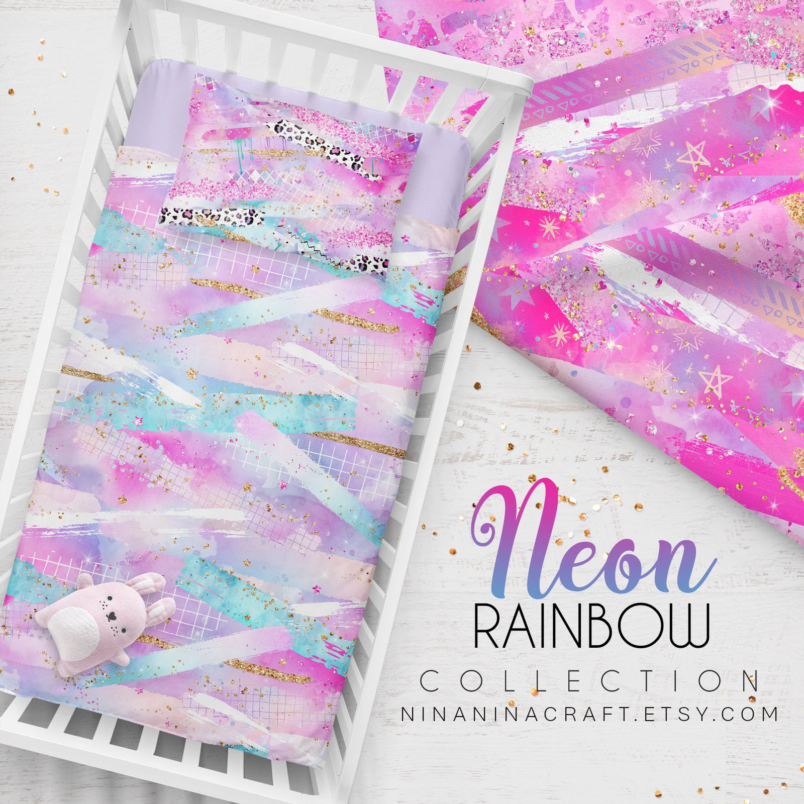 Abstract Neon Rainbow Digital Papers by Ninaninacraft - Etsy