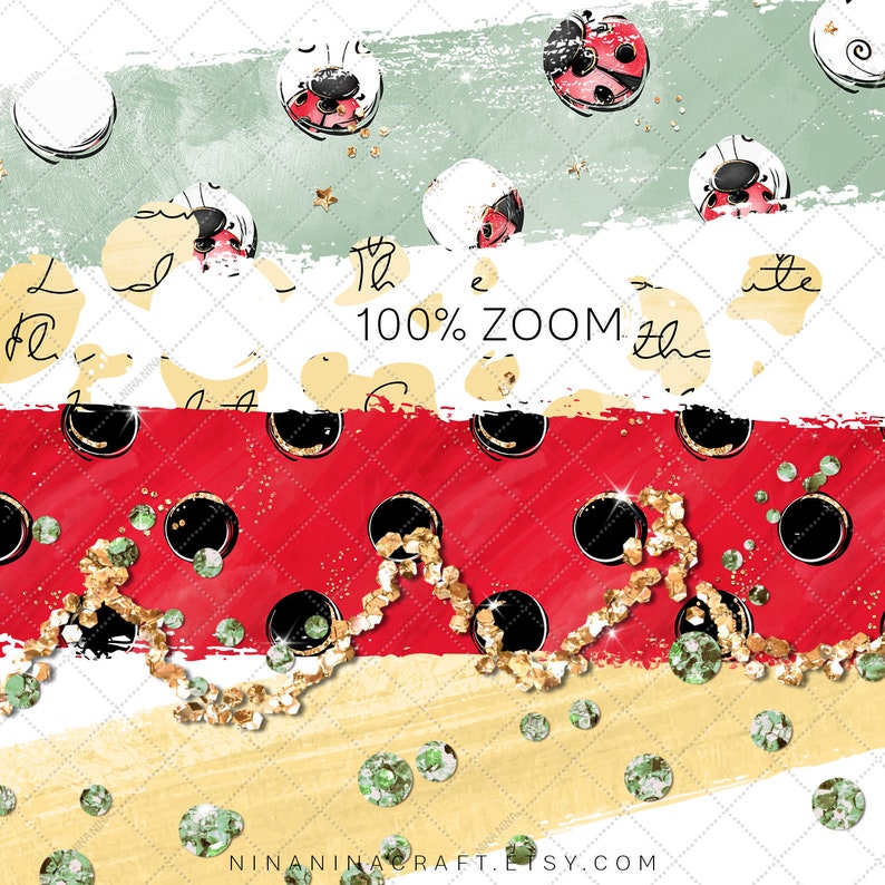 Ladybug Brush Strokes Clip Art, Paint Brush Clipart by Ninaninacraft ...