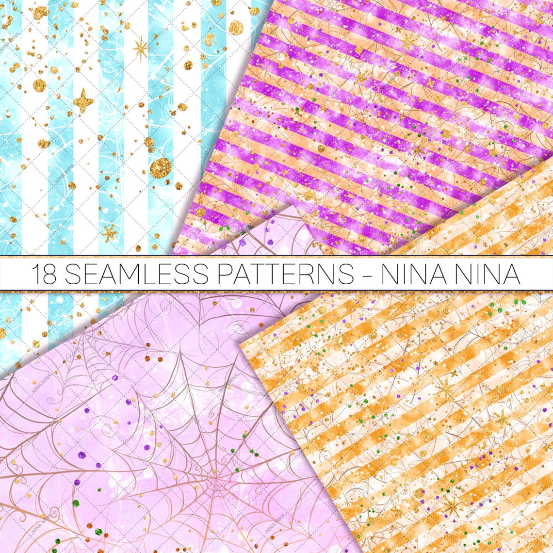 Cute Halloween Digital Papers Basic Halloween Seamless | Etsy