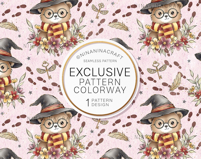 Exclusive Seamless Pattern Colorway, Bear Pirate Fabric Design by ...