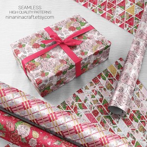Valentine's Day Digital Papers, Roses Seamless Patterns, Valentines ...