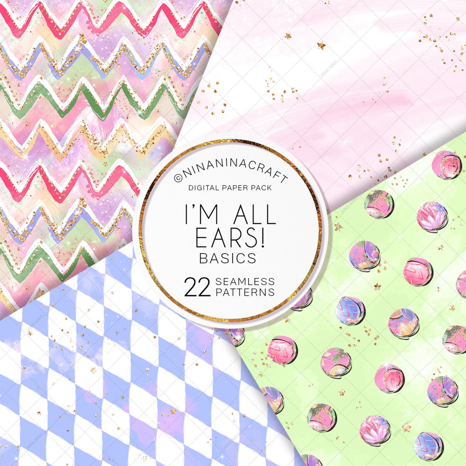 Cute Easter Digital Papers Basics Colorful Seamless Patterns | Etsy