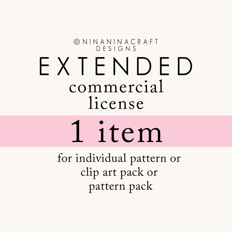 Ninaninacraft's Extended Commercial License for Individual Seamless ...