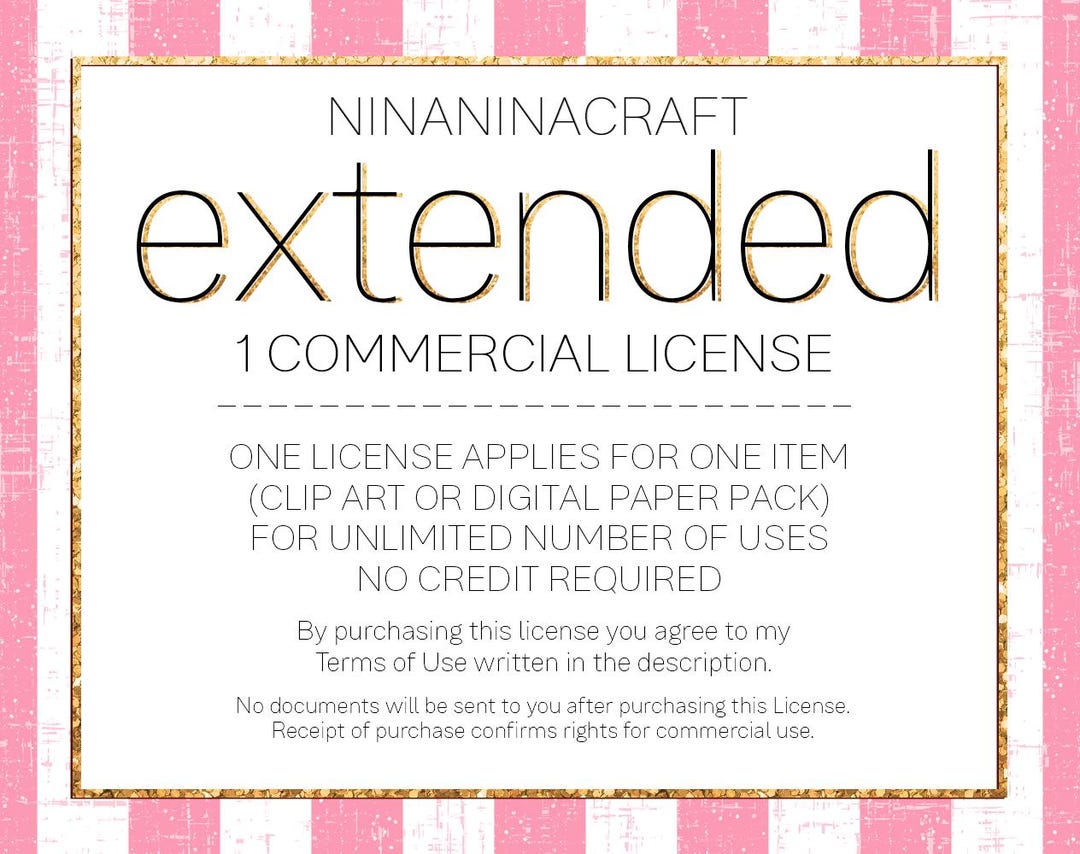Ninaninacraft's Extended Commercial License for Clip Art and Digital ...