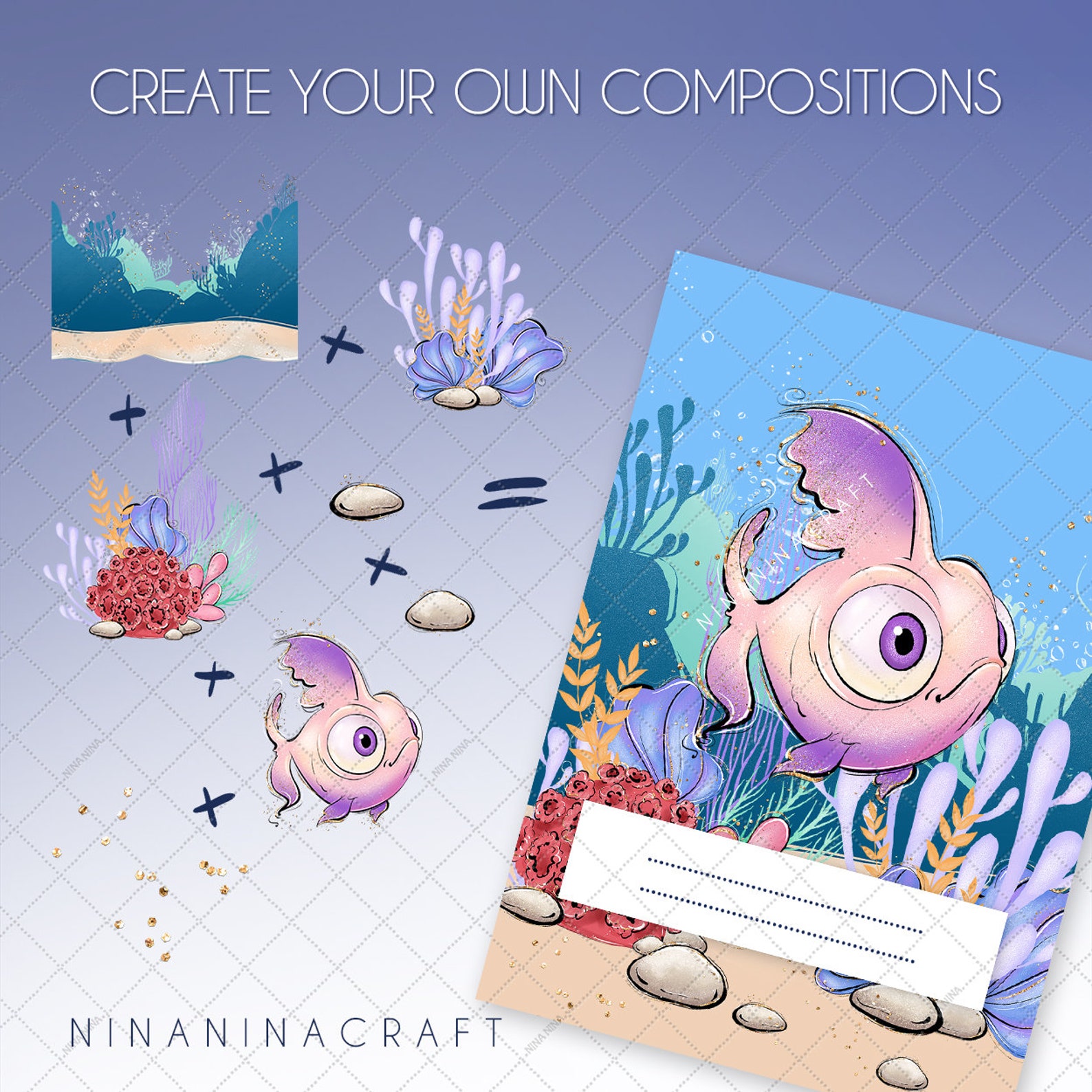 Cute Sea Fish Clip Art Pack Summer Underwater Clipart by - Etsy