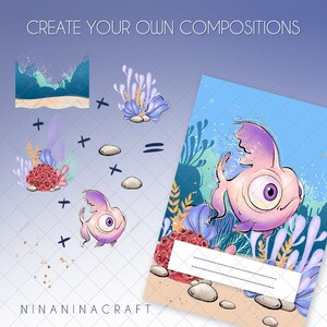 Cute Sea Fish Clip Art Pack, Summer Underwater Clipart by Ninaninacraft ...