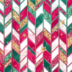 Christmas Glitter Digital Papers, Handpainted & Realistic Glitter ...