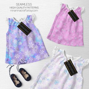 14 Watercolor Snowflakes Digital Papers, Glitter Snow Seamless Pattern ...