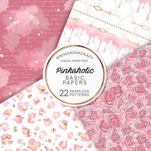 Pink Glamour Digital Paper Basic Pack, Luxury Seamless Patterns by ...