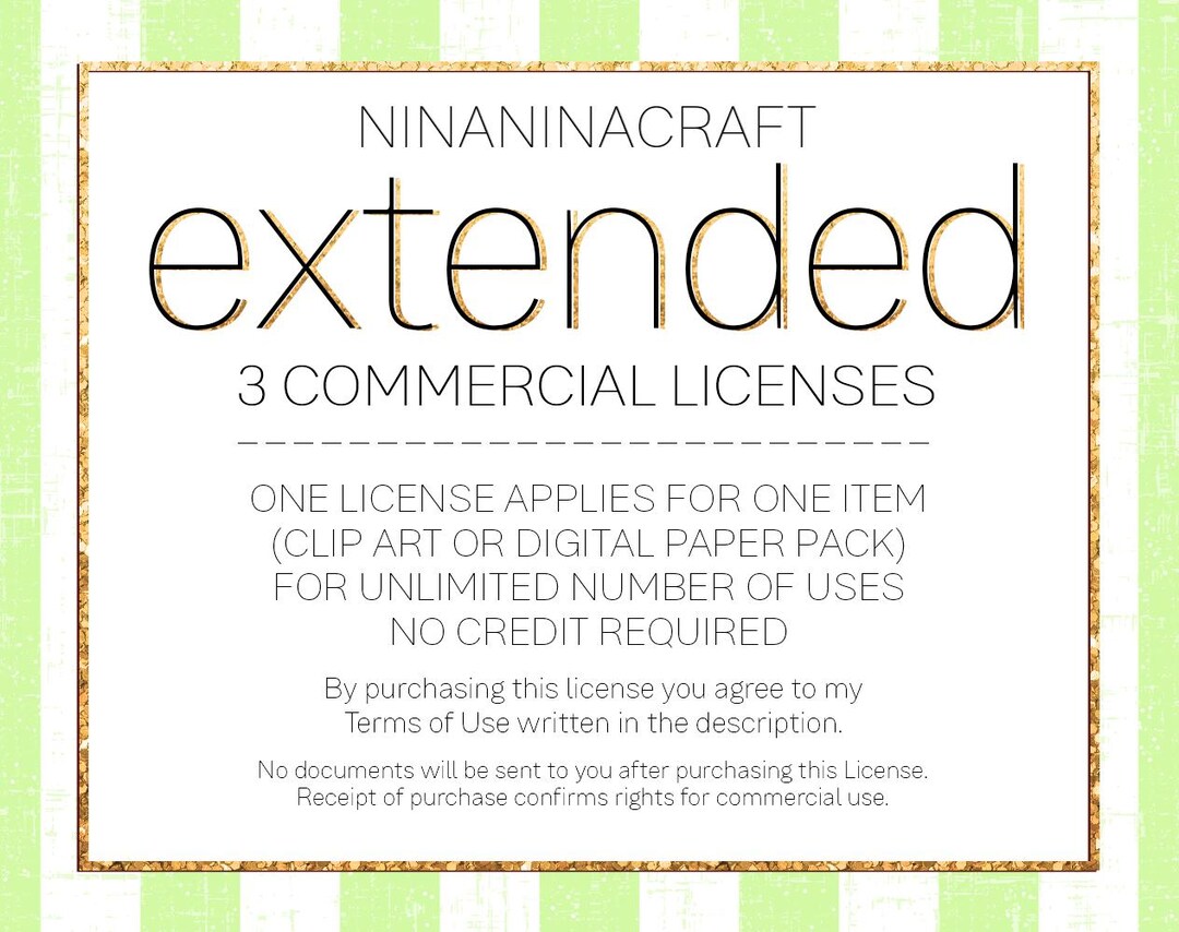Ninaninacraft's Bundle of 3 Extended Commercial Licenses for Clip Art ...