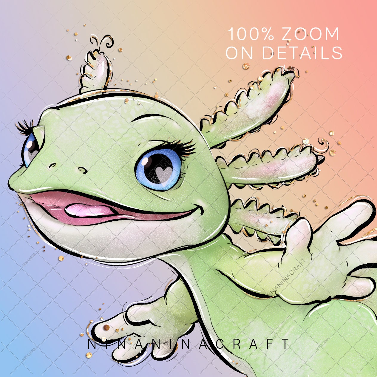 Colorful Axolotls Clip Art Cute Rainbow Axolotls Clipart by - Etsy