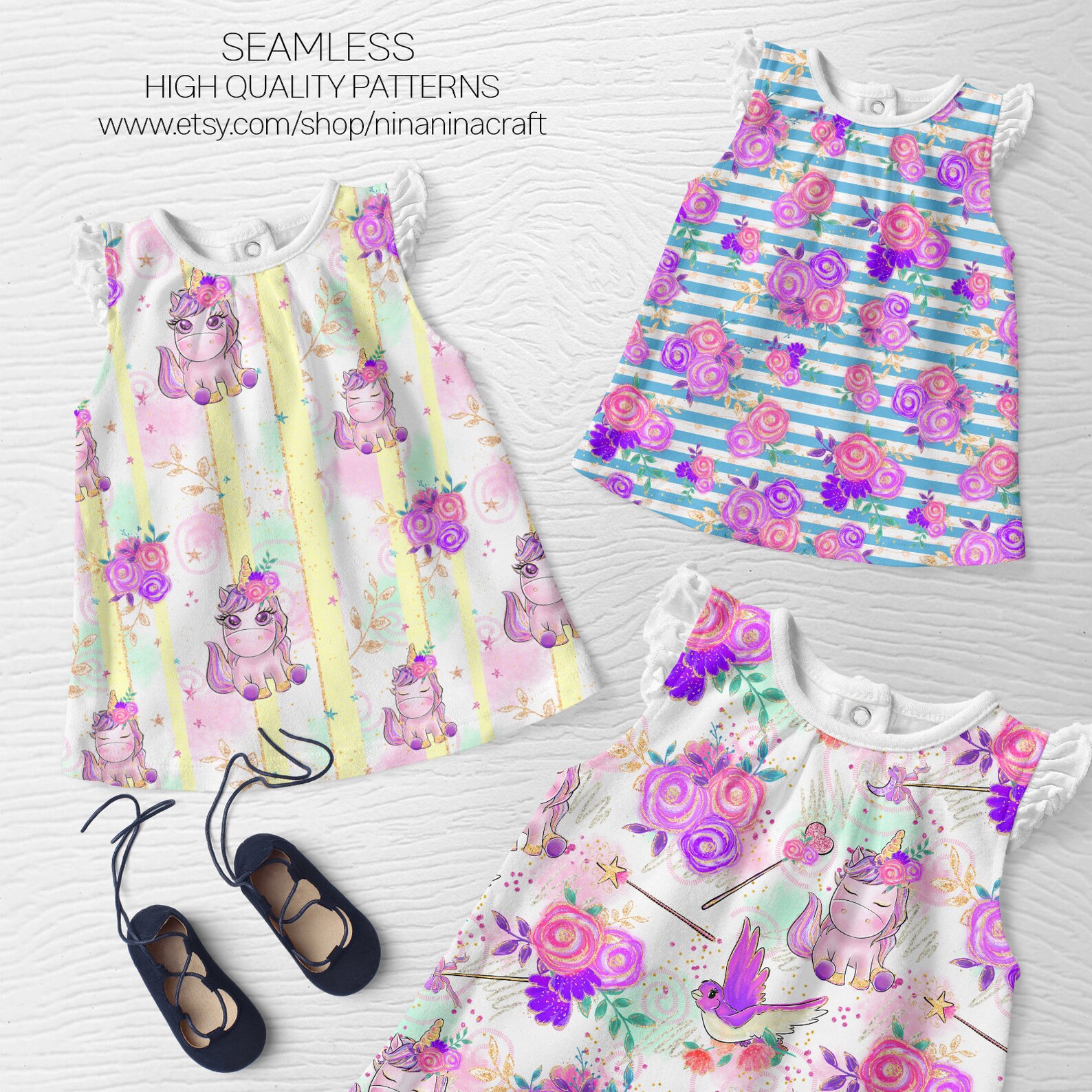 Fairy Digital Papers Pack Glitter Unicorn Seamless Patterns | Etsy