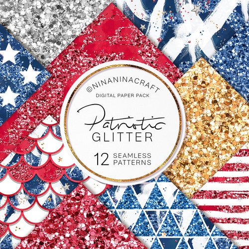 American Flag Basics Digital Papers Independence Day Seamless - Etsy