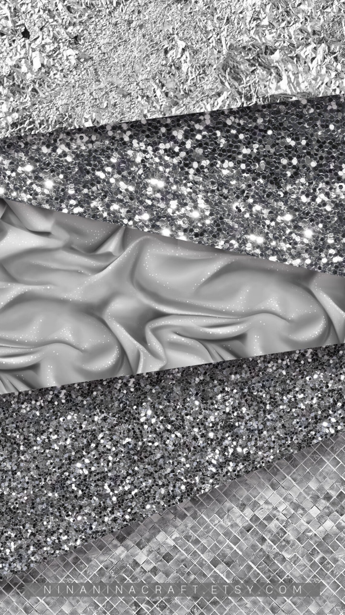 Silver Textures Digital Papers Seamless Patterns Luxury - Etsy