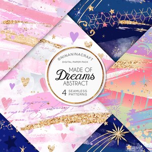 Unicorn Inspired Brush Stroke Seamless Patterns, Abstract Rainbow ...