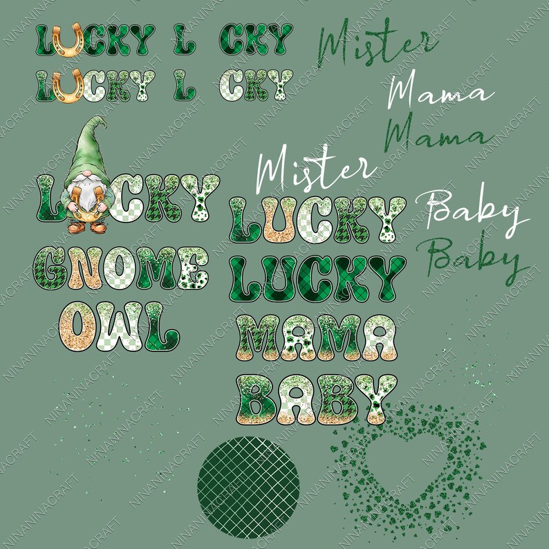 St Patricks Day Clip Art Pack, Hand Drawn Green Clipart by ...