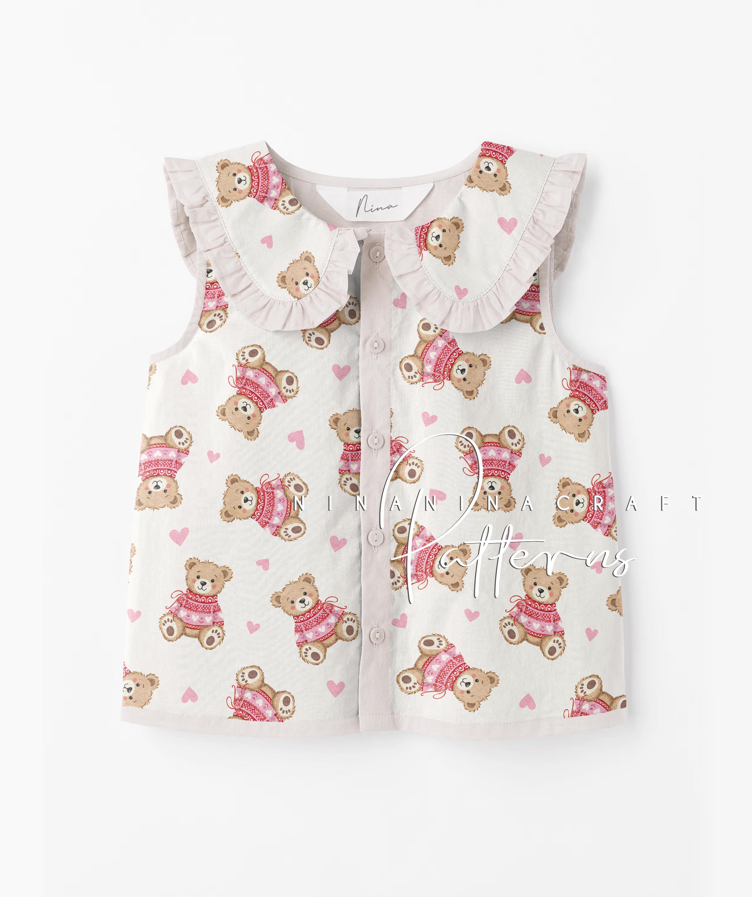 Valentines Teddy Bear Seamless Pattern by Ninaninacraft: Chiffon, Pink ...