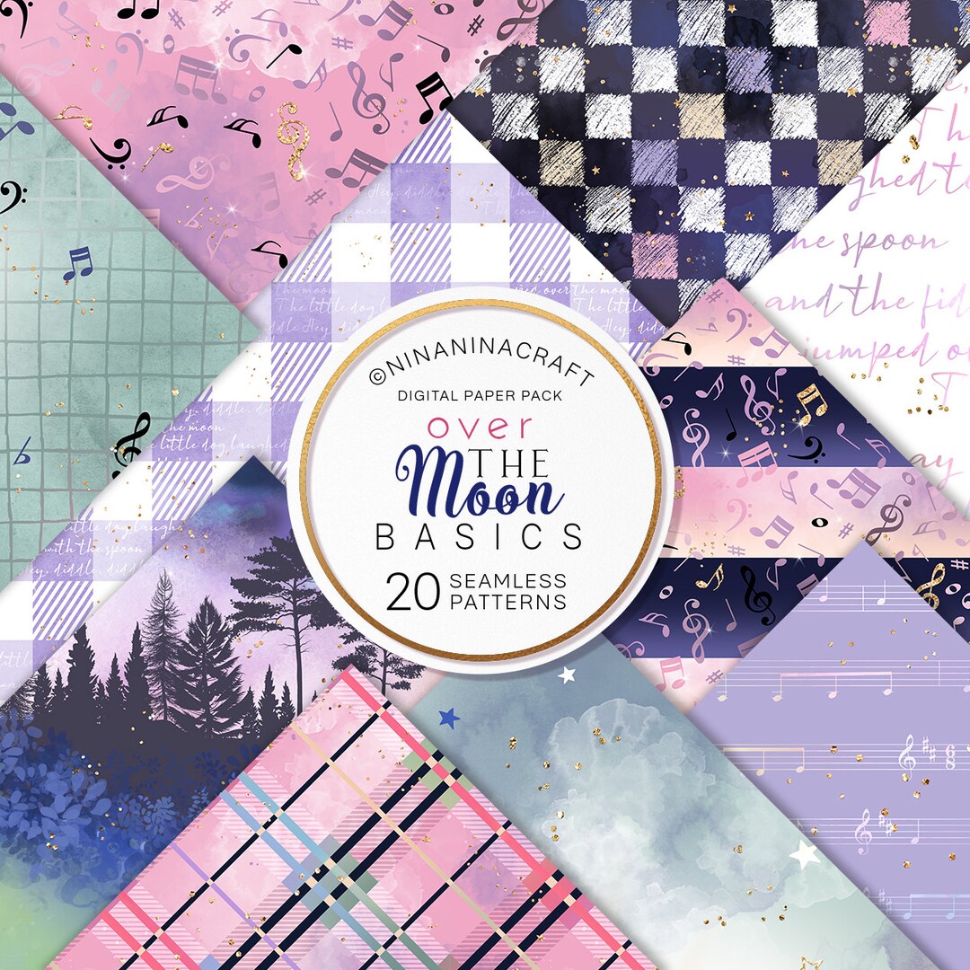 Hey Diddle Diddle Basics Seamless Patterns by Ninaninacraft, Nursery ...