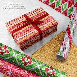 Christmas Glitter Digital Paper, Christmas Glitter Seamless Patterns ...