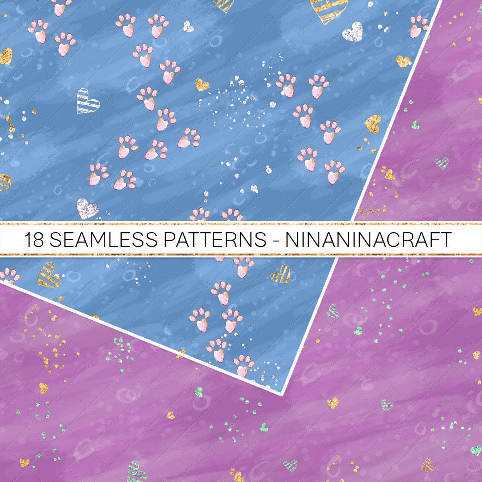 18 Easter Digital Papers, Cute Pastel Seamless Pattern, Custom Fabric ...