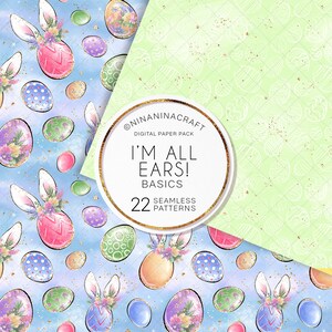 Cute Easter Digital Papers Basics, Colorful Seamless Patterns by ...
