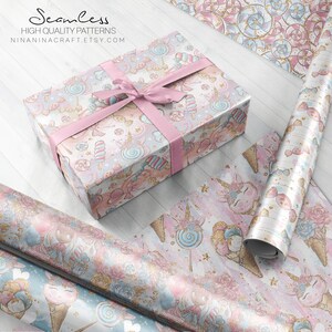 Land of Candy Digital Papers, Cute Candy Seamless Patterns, Pastel ...