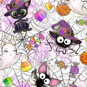 Cute Halloween Clipart Pack, Spooky Glitter Clip Art, Cute Bat, Candy ...