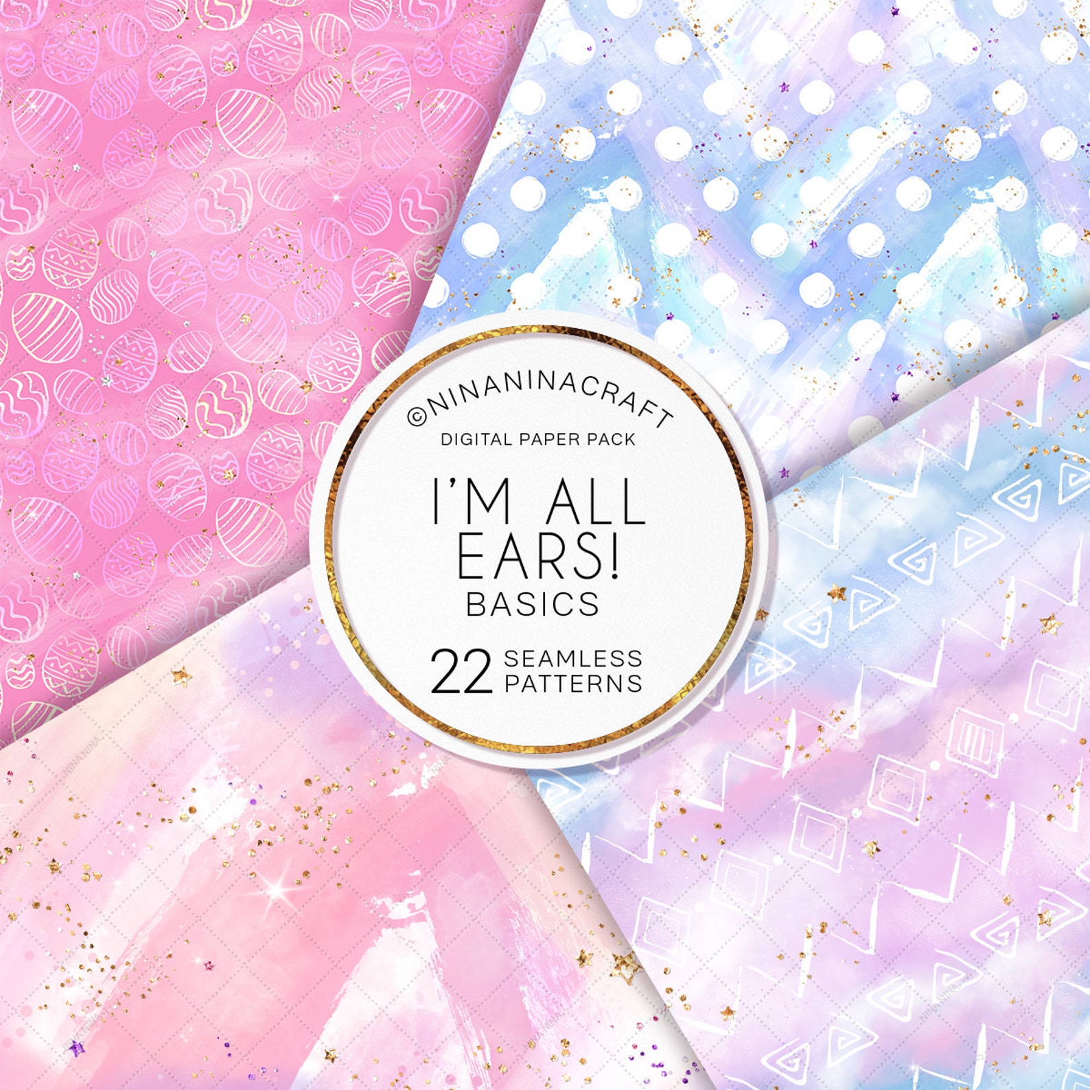 Cute Easter Digital Papers Basics Colorful Seamless Patterns | Etsy