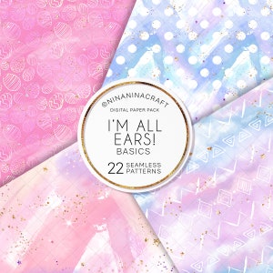 Cute Easter Digital Papers Basics, Colorful Seamless Patterns by ...