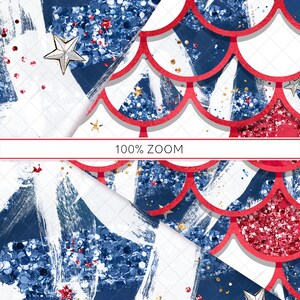 American Flag Realistic Glitter Digital Papers, Independence Day ...