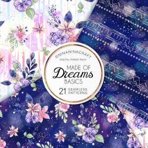 Cute Rainbow Digital Papers, Unicorn Inspired Seamless Patterns by ...