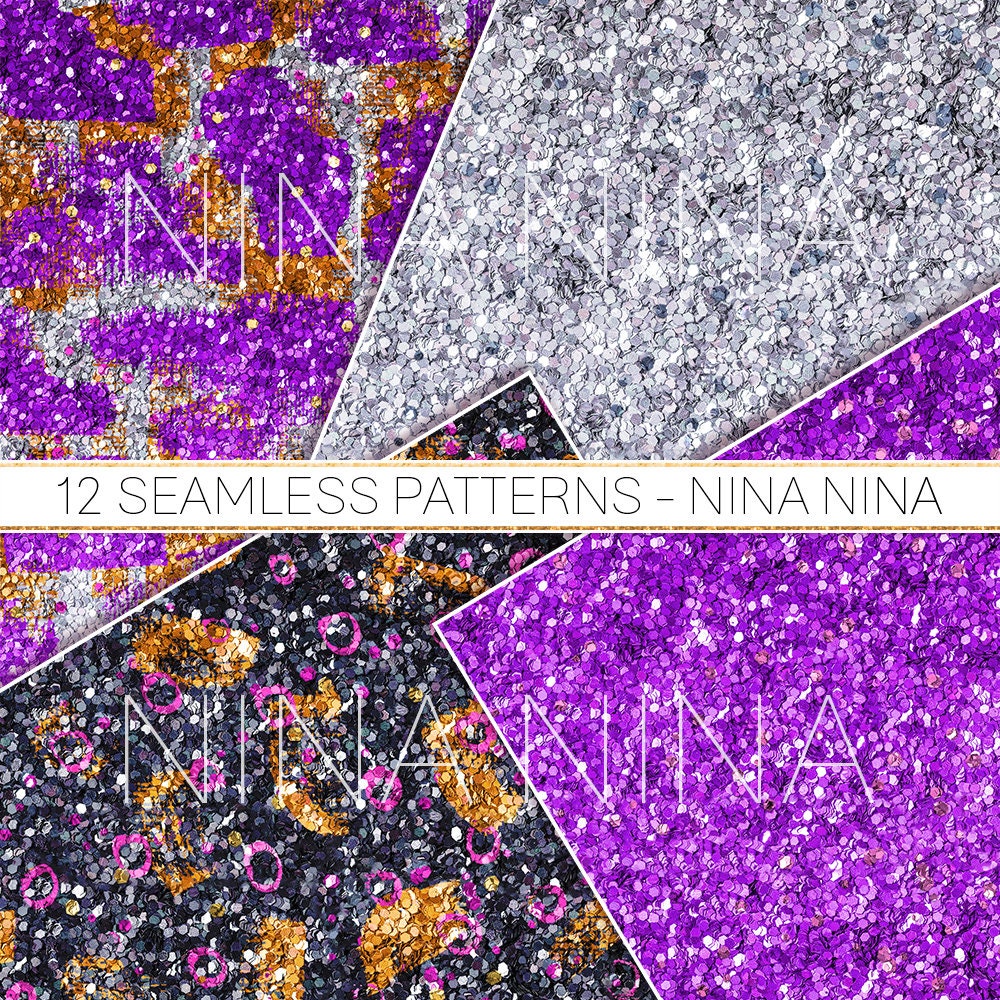 Halloween Glitter Digital Paper, Glitter Seamless Patterns, Glitter ...