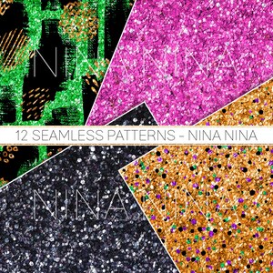 Halloween Glitter Digital Paper, Glitter Seamless Patterns, Glitter ...