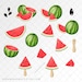 Red - Green Cute Watermelon Clip Art, Watermelon Digital Papers, Summer ...