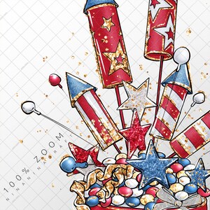 American Flag Clip Art, 4th of July Planner Stickers, Cute Independence ...