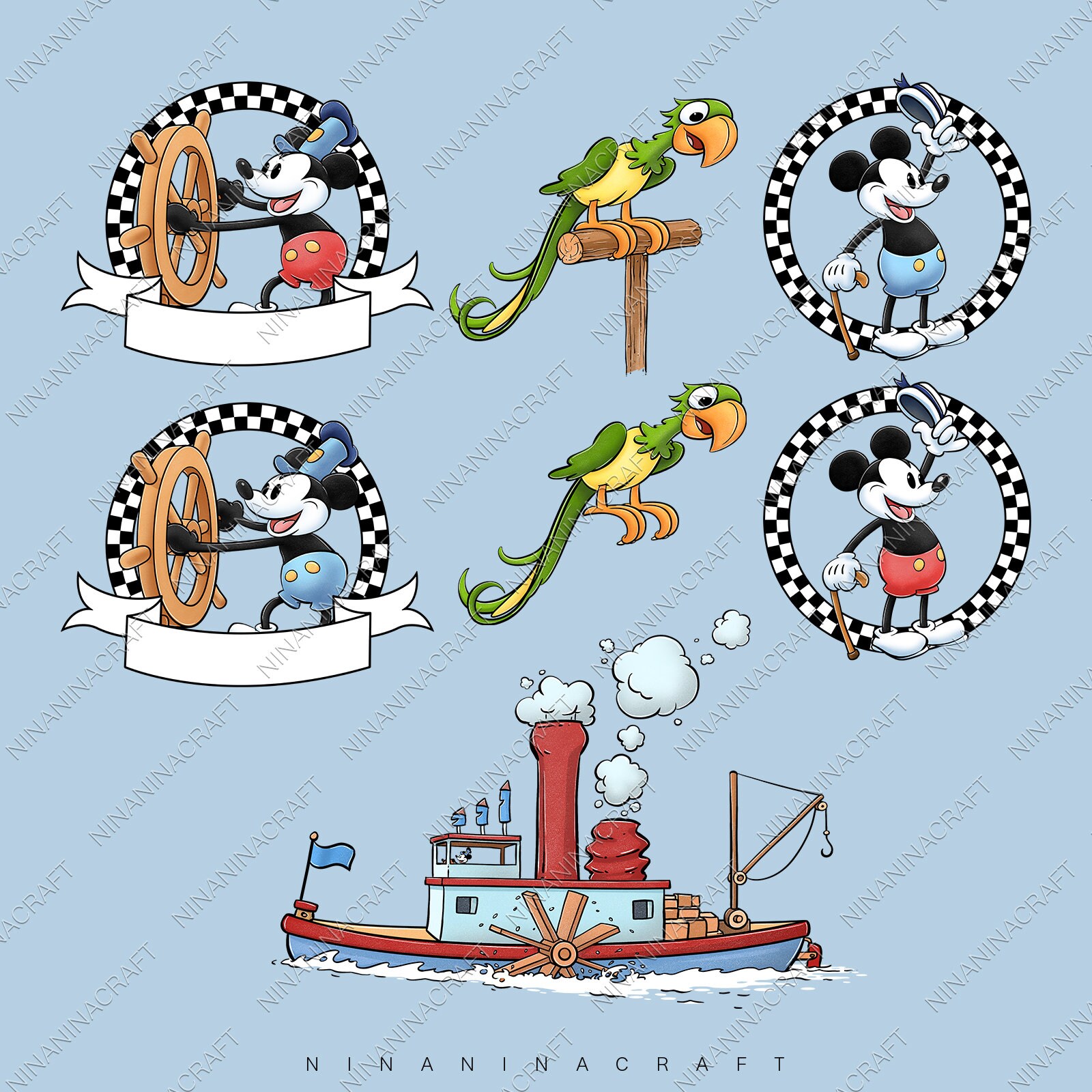 Steamboat Willie Clipart, Hand-drawn Nautical Clip Art PNG by ...