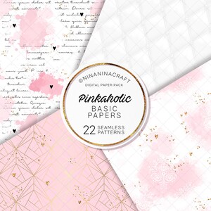 Pink Glamour Digital Paper Basic Pack, Luxury Seamless Patterns by ...