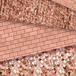 Rose Gold Textures Digital Papers, Seamless Patterns, Luxury Glitter ...