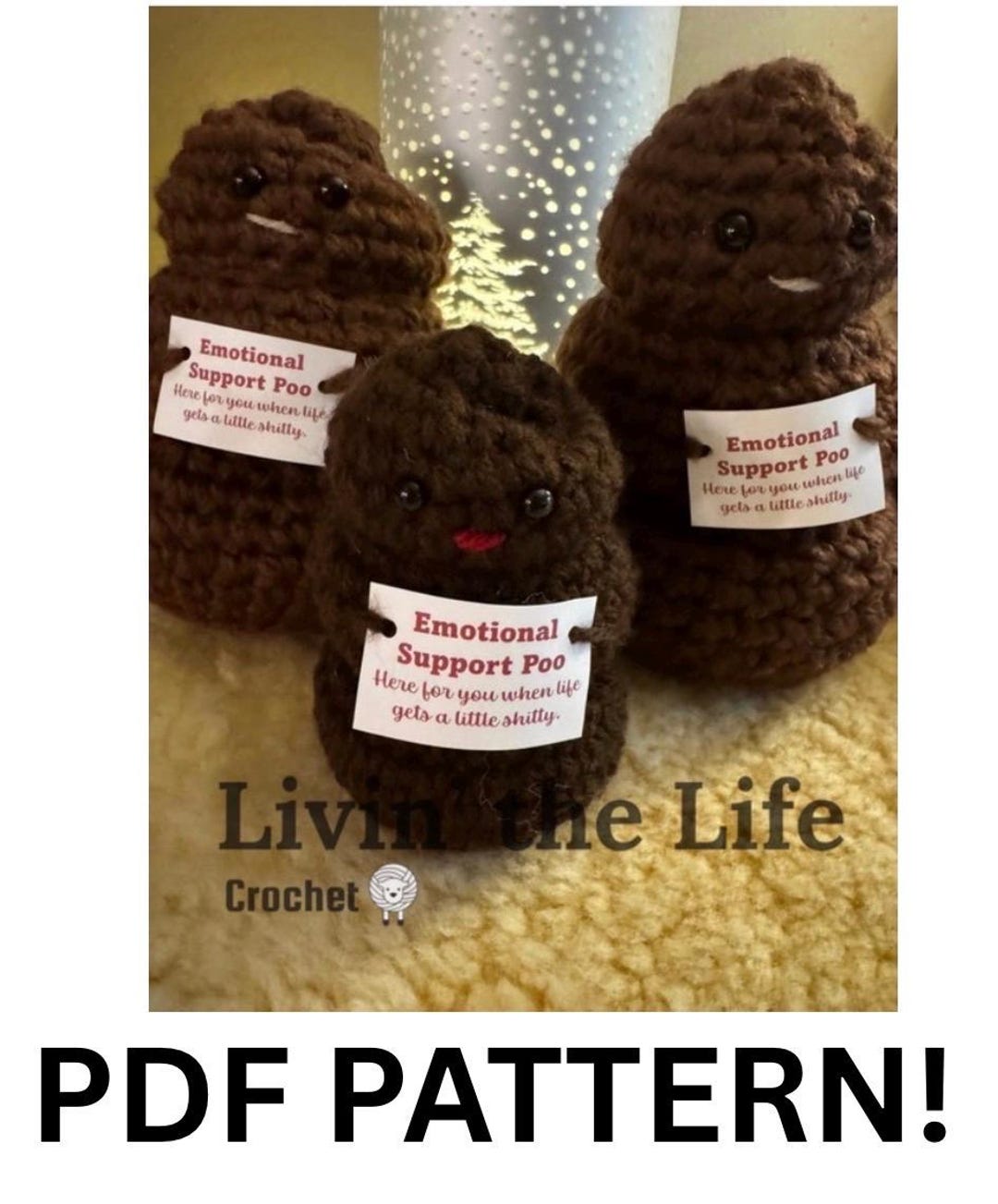 PDF Download - Crochet Pattern Emotional Support Poop - Make Your Own ...