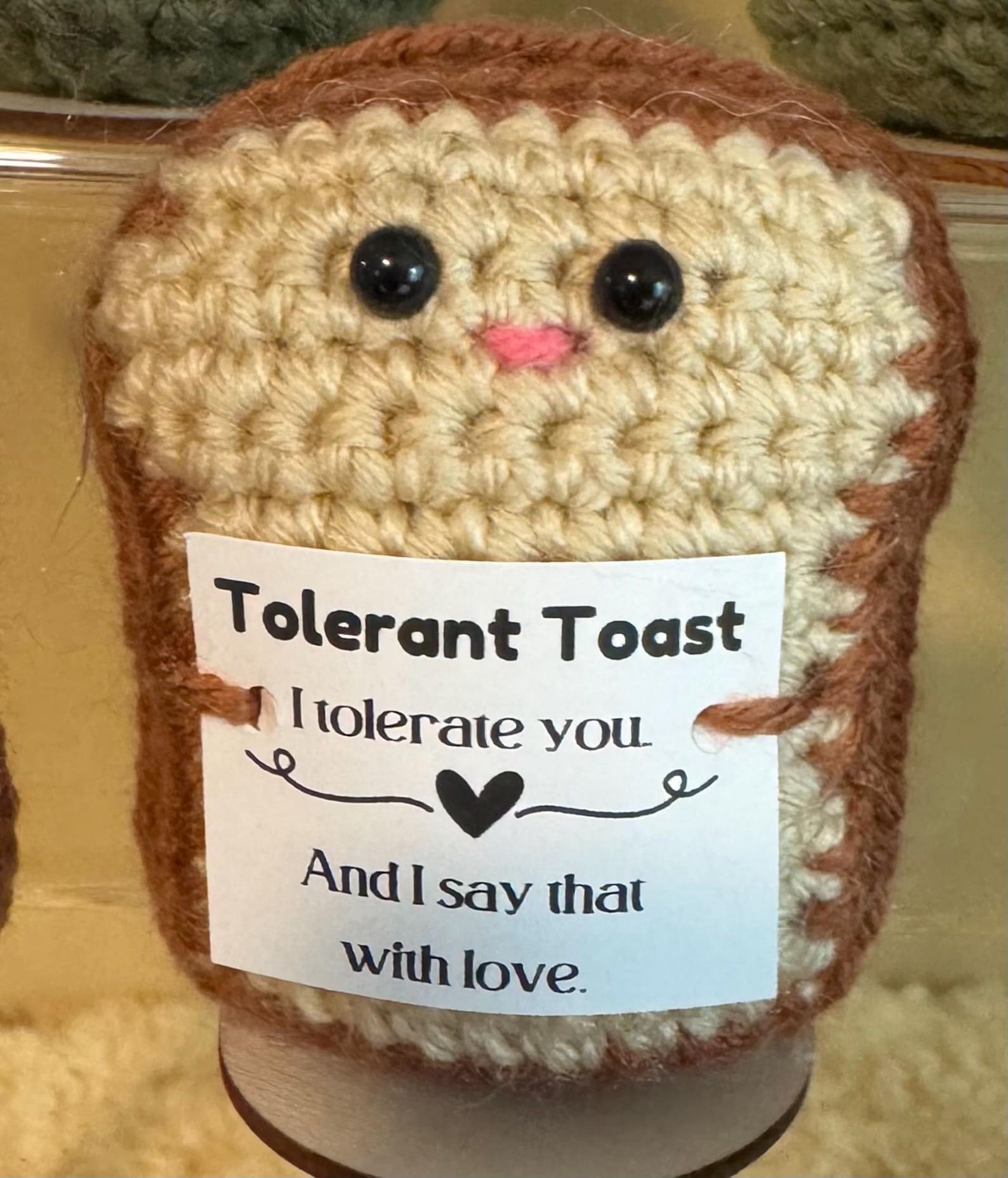 Tolerant Toast Crocheted Amigurumi Decor - Home Office Car - Funny ...