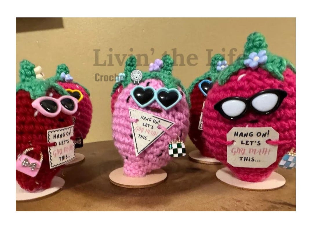 GIRL MATH Crochet Berry Amigurumi. Cute, Sweet, Positive Message ...