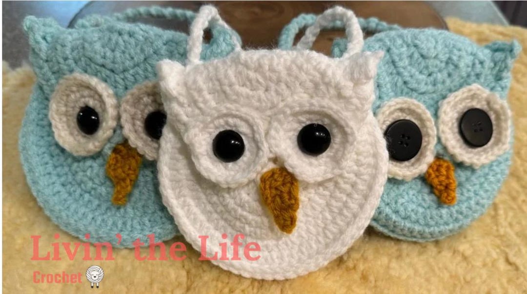 Crochet Owl Pocket Purse PDF Pattern: Wristlet & Crossbody With Video ...