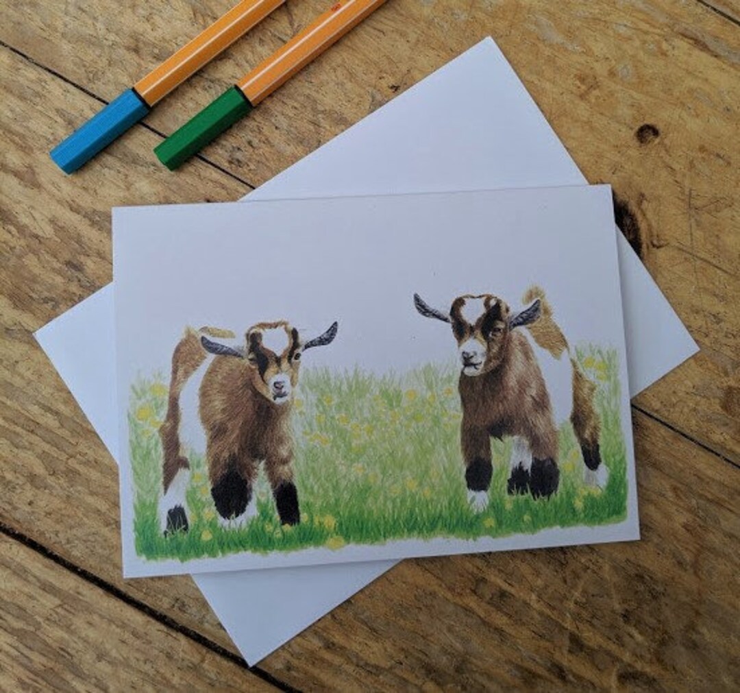 Goat Greeting Card - Etsy
