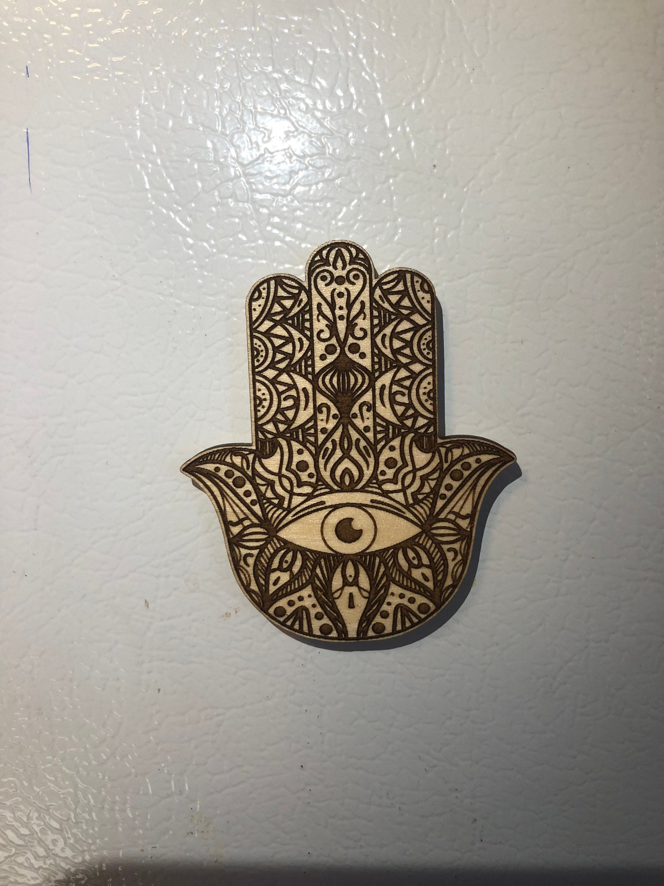 Wooden Hamsa Hand Mandala Magnet - Etsy.de