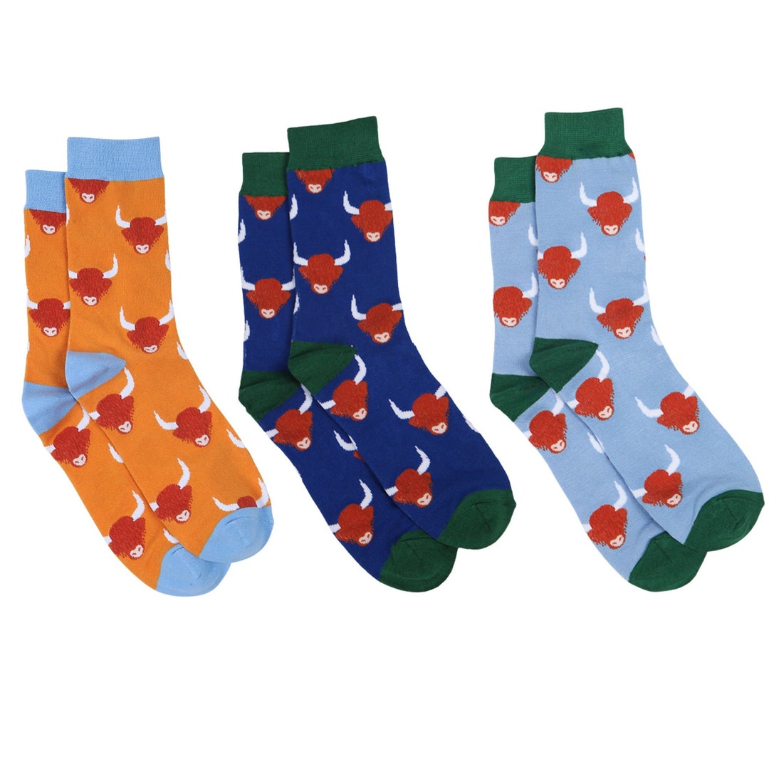 Highland Cow Print Funky Socks Highland Cattle Cool Socks - Etsy UK