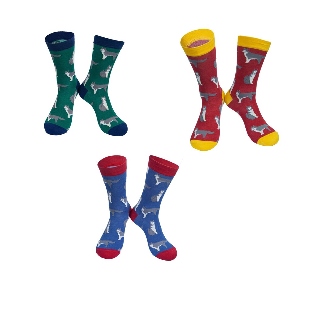 Husky Socks Funky Socks Cool Socks Dog Socks Gift for Him - Etsy UK