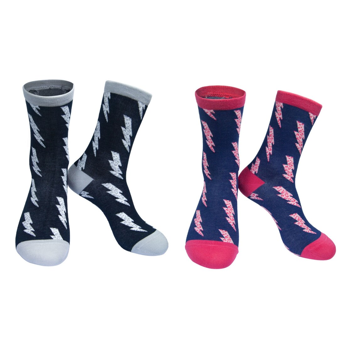 Lightning Bolt Socks, Animal Print, Lightening Bolt, Funky Socks, Gift for Her - Etsy
